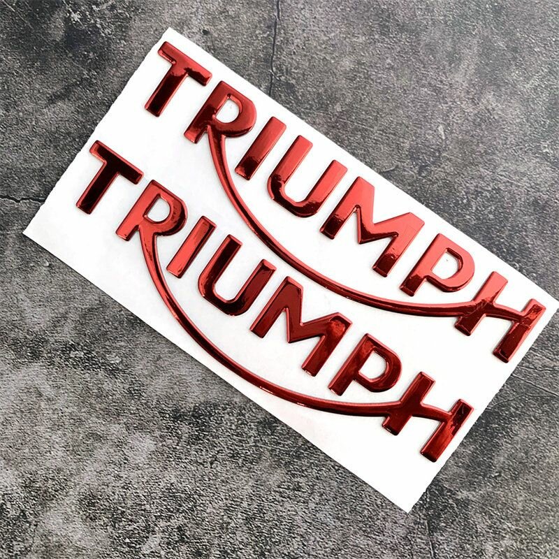 3D наклейки на бак Triumph, комплект 2 шт, мягкий шильдик, водостойкий декор для мотоцикла, 15 3.6 см