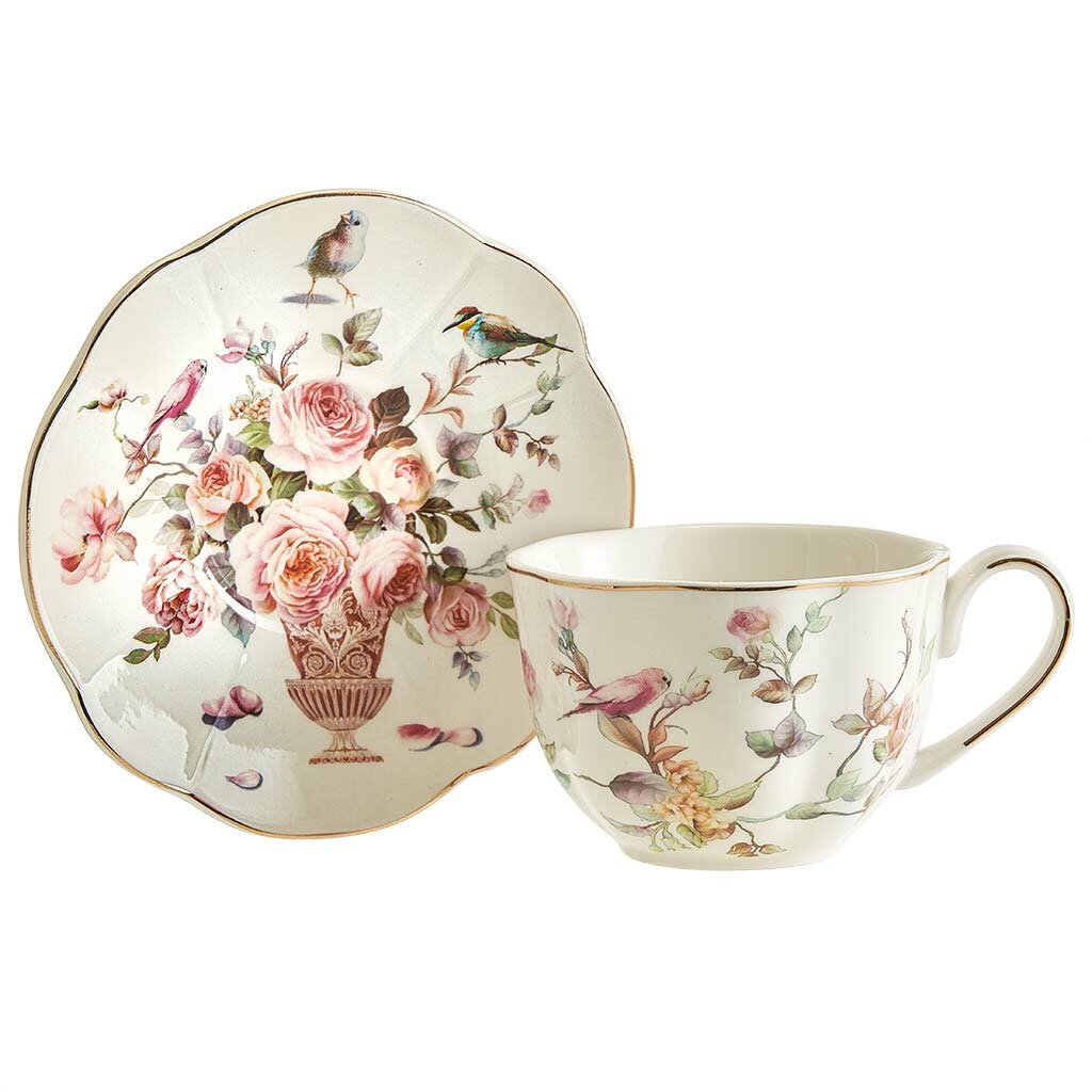 Чайный сервиз на 4 персоны "Птички" в подарочной коробке Beatrix МЛ125P/4