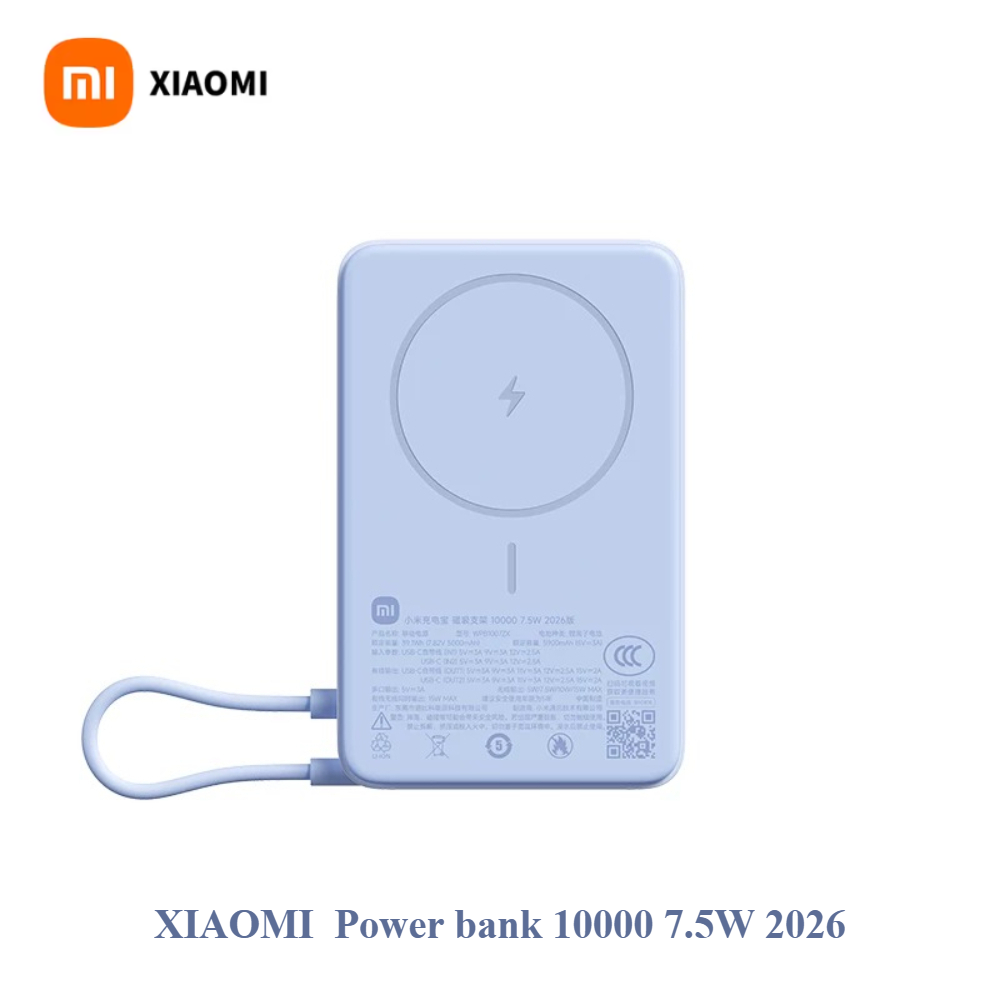 MIUI Power bank 10000 7,5 Вт, магнитный кронштейн, новинка 2026 года, поставляется с кабелем, быстрая зарядка