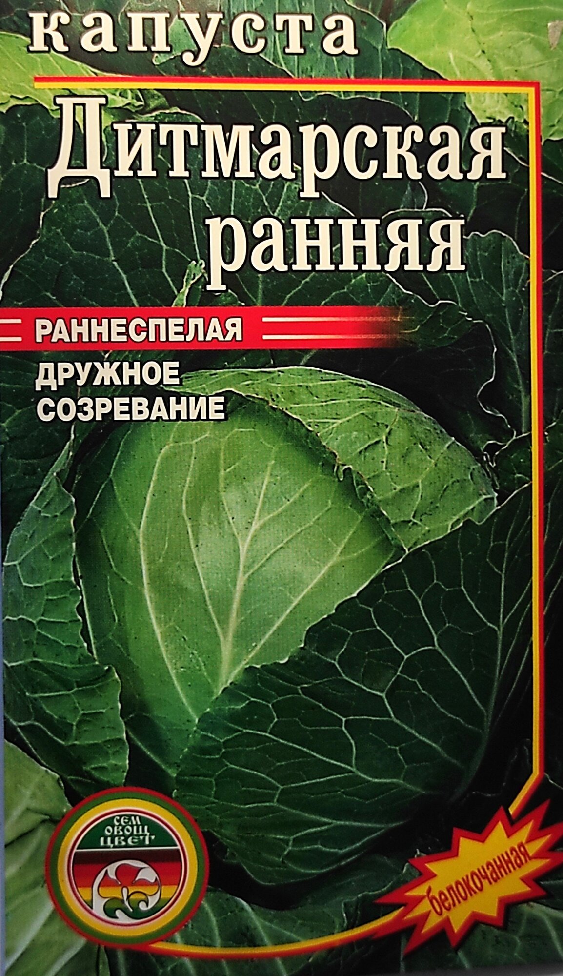 Капуста белокочанная "Дитмарская" раннеспелая дружное созревание