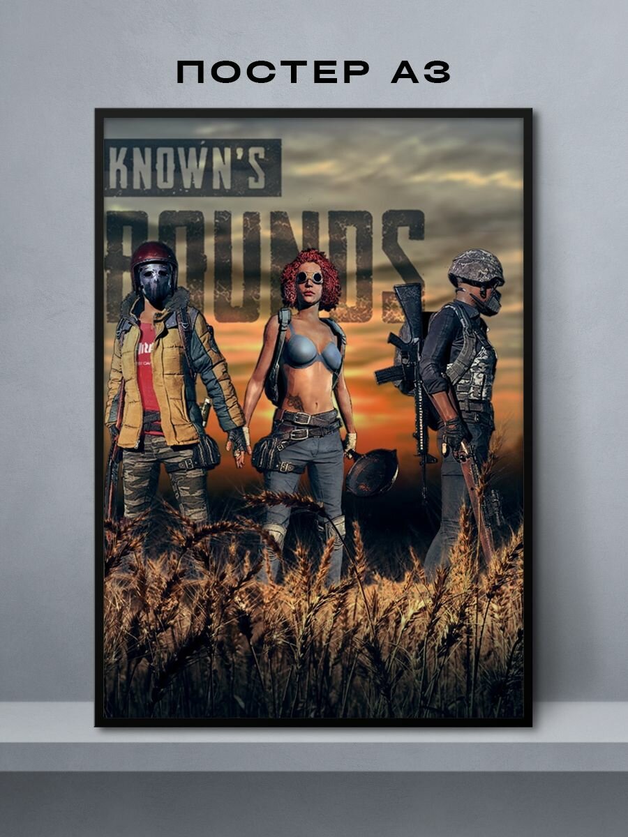 Постер А3 на стену PUBG пабг, 42х29.7 см, без рамы