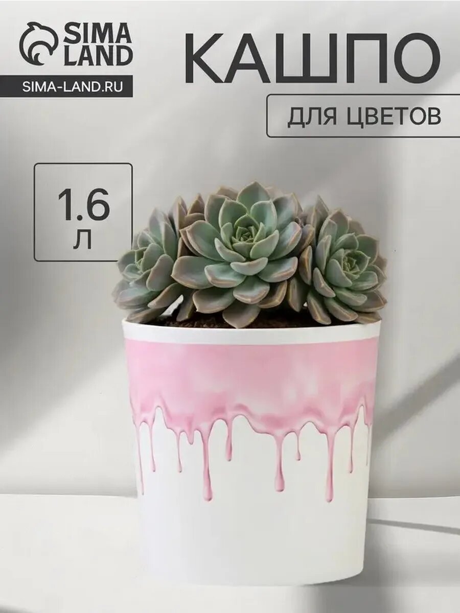 Стильное пластиковое кашпо для цветов