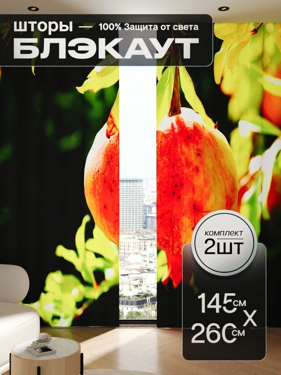 Шторы блэкаут 145x260 см 2 шт на окна плотные комплект