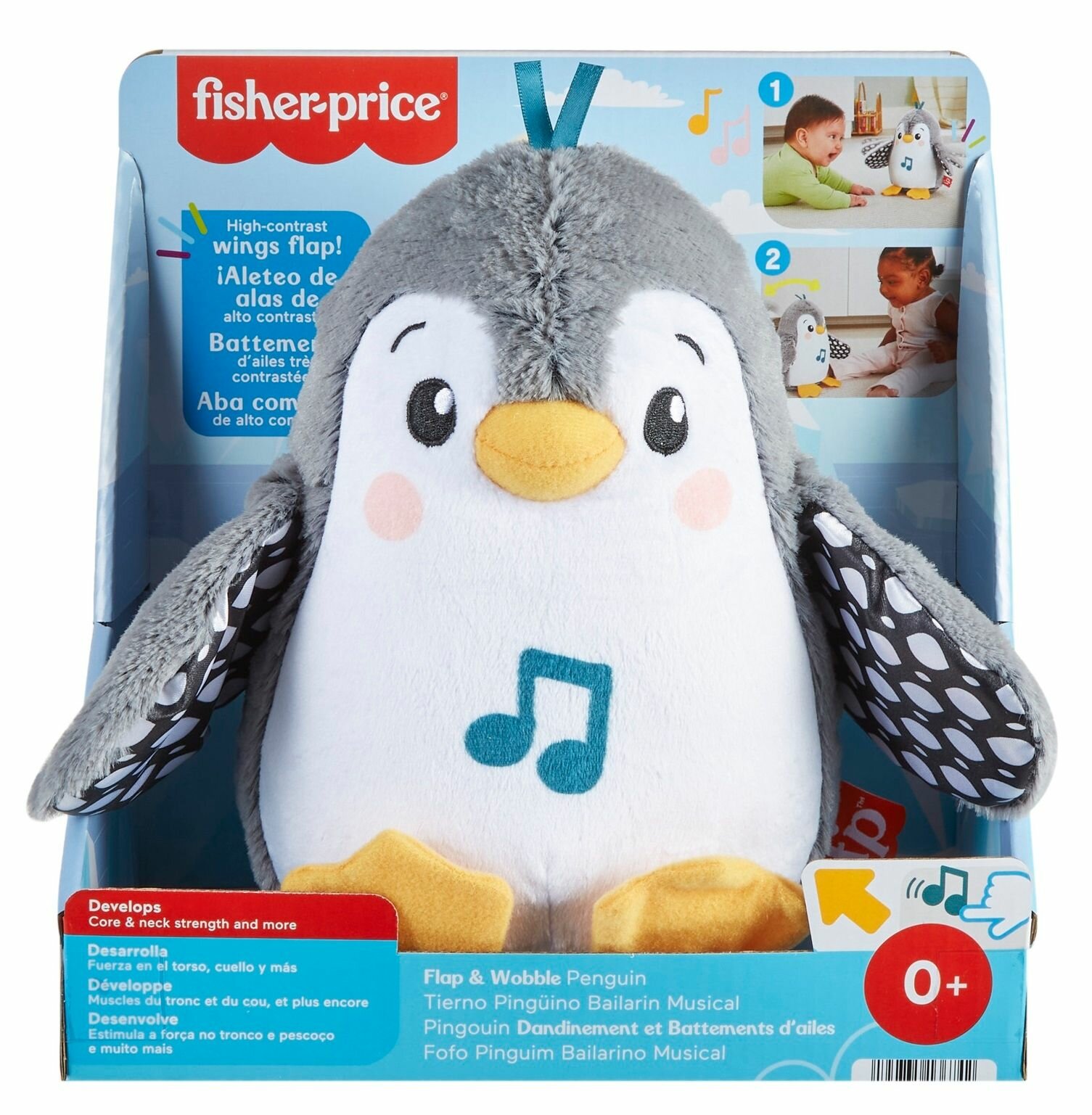 Музыкальная игрушка Fisher-Price - Плюшевый пингвин для малышей, 0+ мес. - HNC10