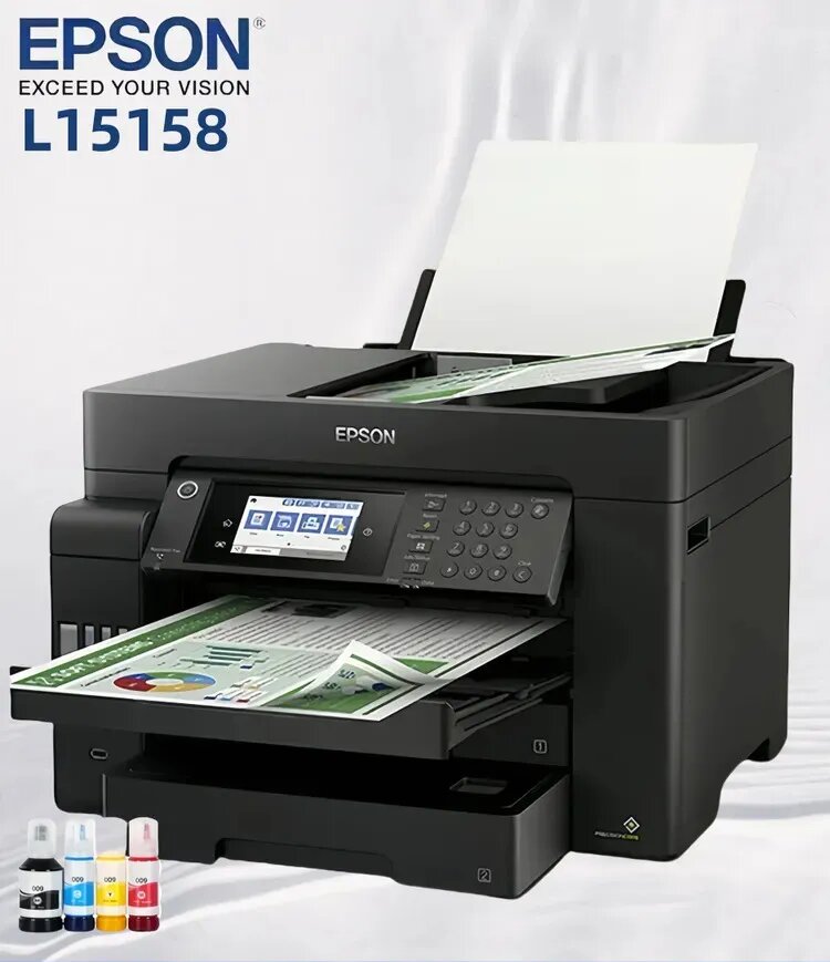 Струйный принтер, Epson L15158 ，A3, автоматическая двусторонняя печать, Wi-Fi, USB, черный