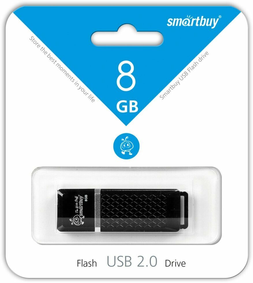 Флешка USB SmartBuy карта SB8GBQZ-K 8GB QUARTZ SERIES черная