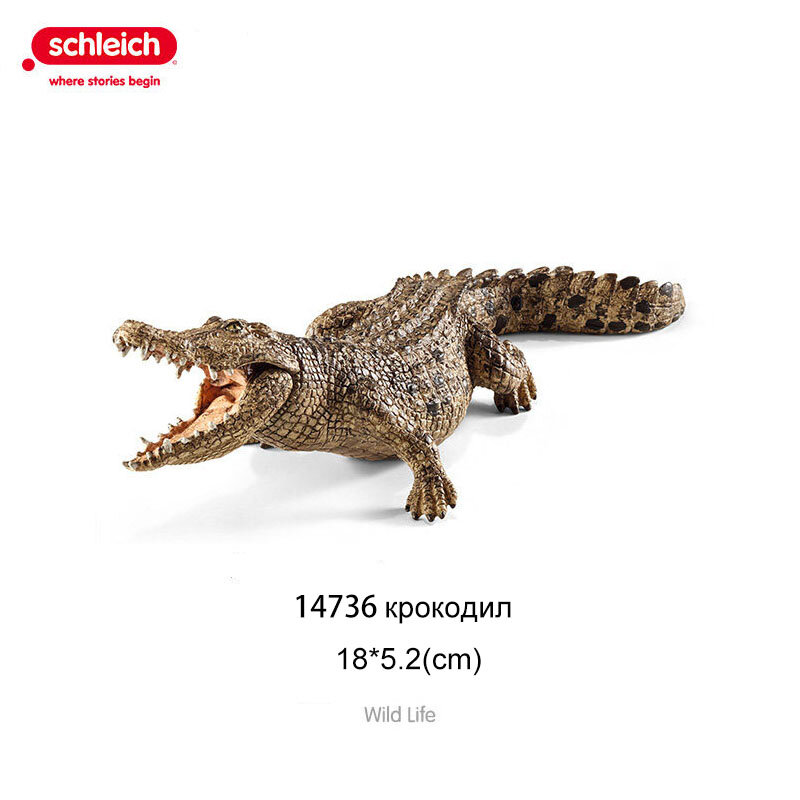 Фигурки животных Schleich, реалистичные модели диких зверей саванны, сплошные игрушки для детей, крокодил