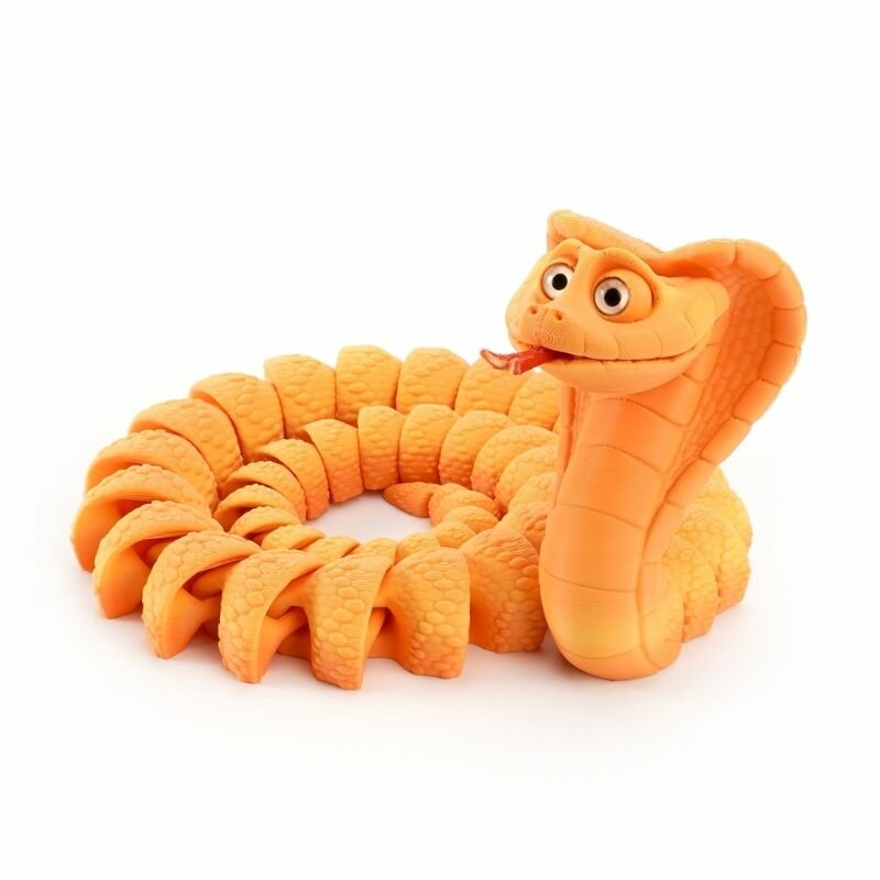 (1 шт) 3D-печатная змея "Кобра" (осень) 69 см