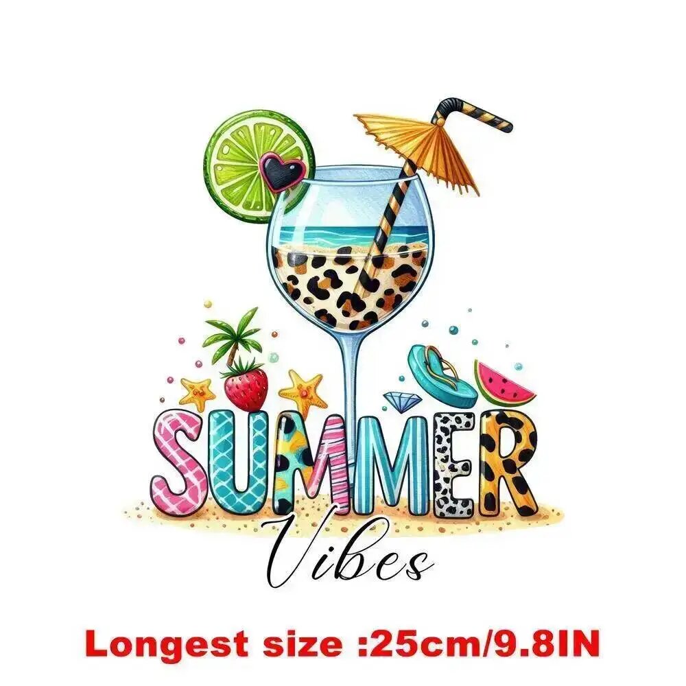 Наклейка на одежду "Summer Vibes", 25см, XRA0088-7