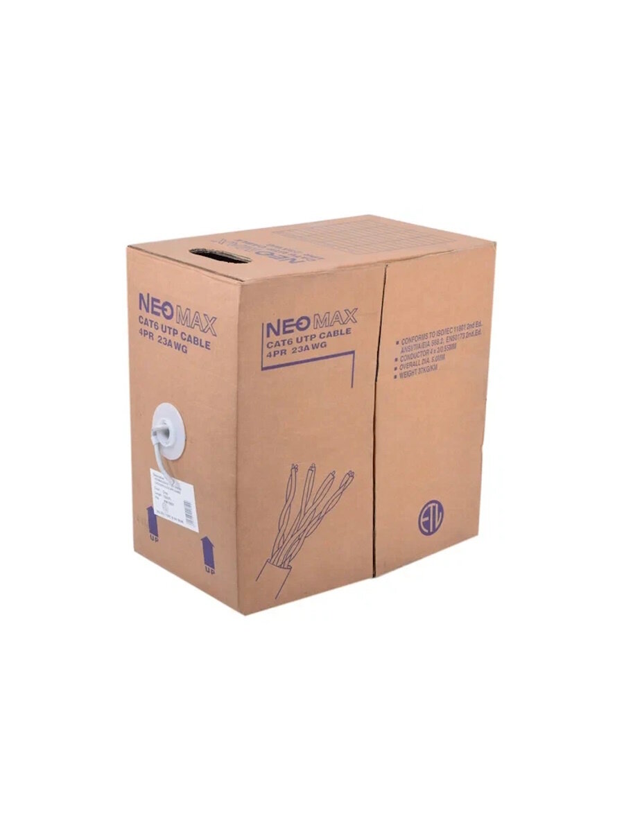 Кабель Neomax NM716021-100M-PT, витая пара, U/UTP, 4 пары, 100 м, зеленый