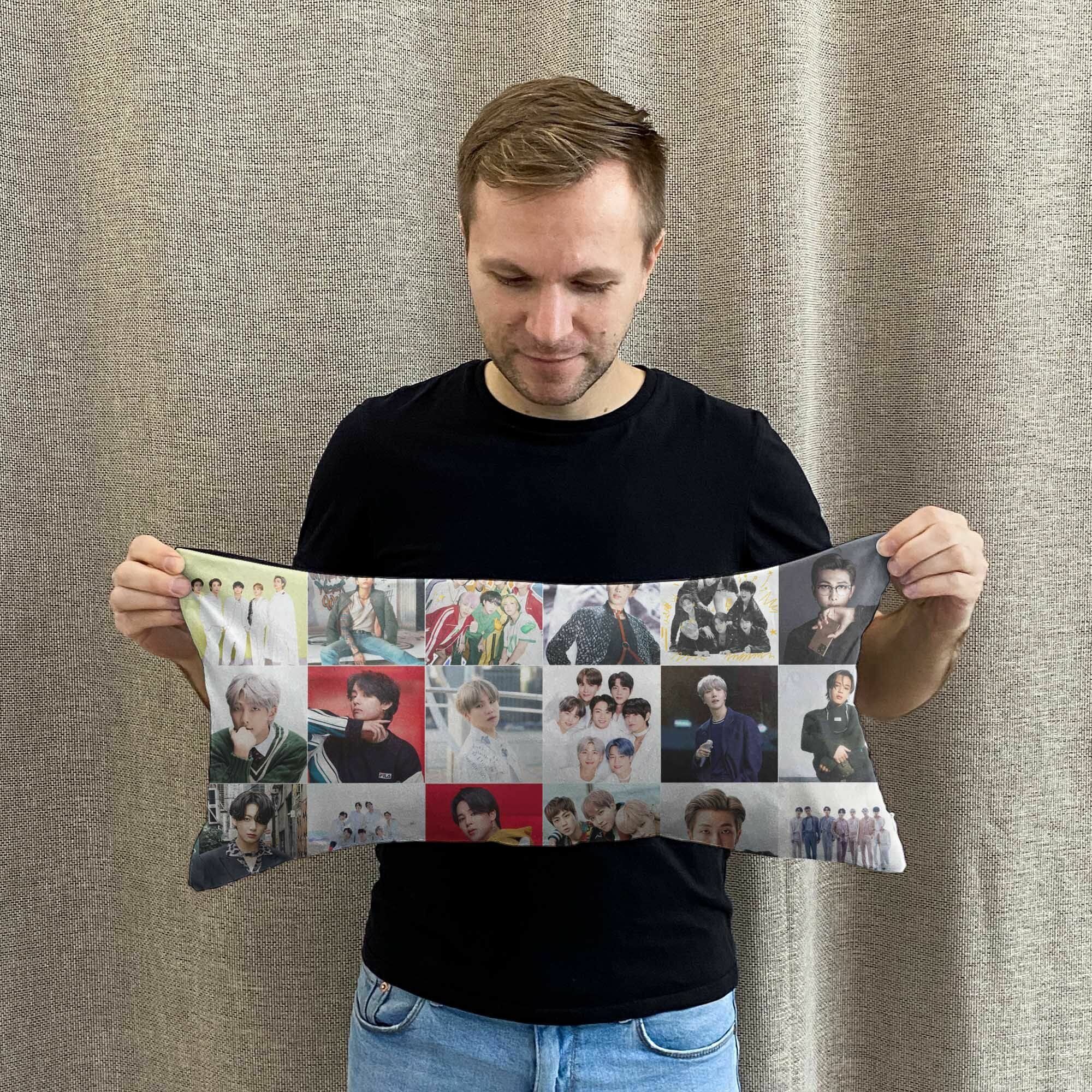 Подушка дакимакура BTS коллаж 30x60 см