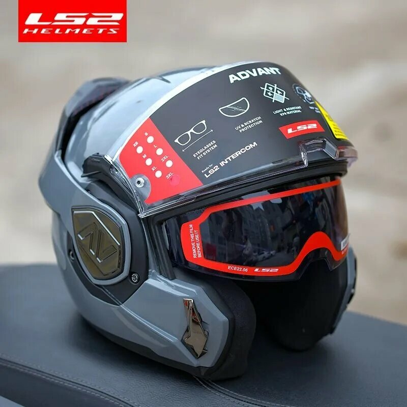 LS2 HELMETS Мотошлем, цвет: серый, размер: M