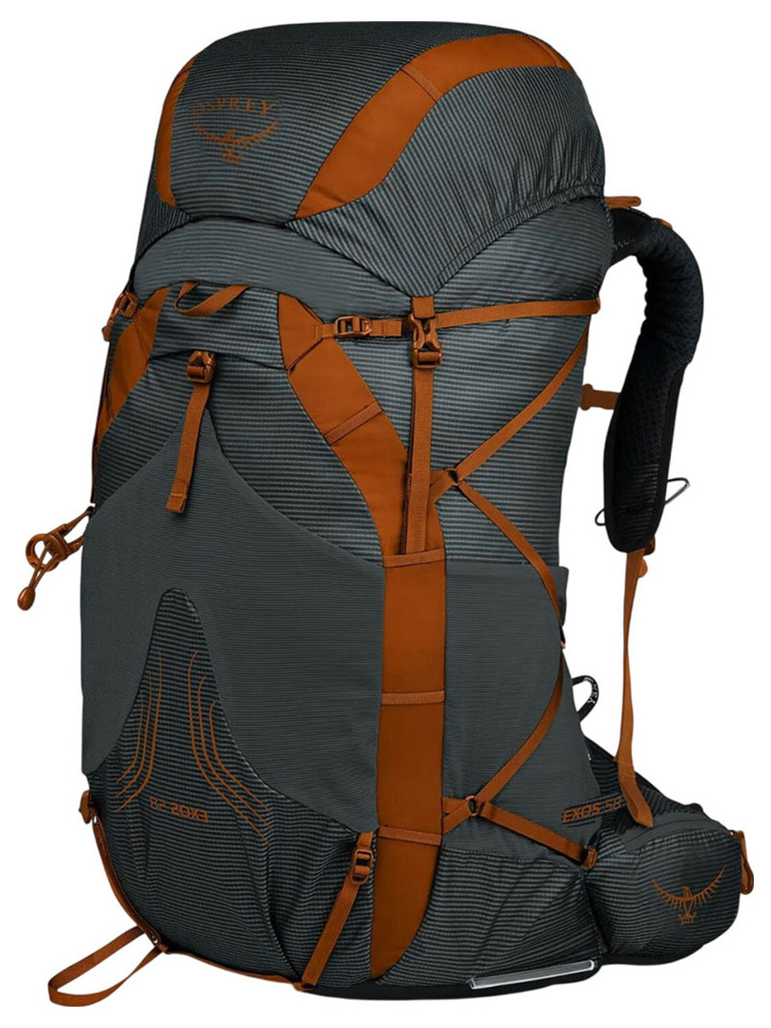 Рюкзак Osprey Exos 58 Dark Charcoal Grey 2026 Серый, для мужчин