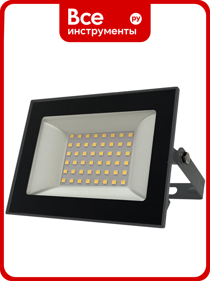 Прожектор FL-LED Light-PAD 50W Grey 2700К 5000Лм AC220-240В алюминиевый корпус прямоугольный дизайн теплый белый свет