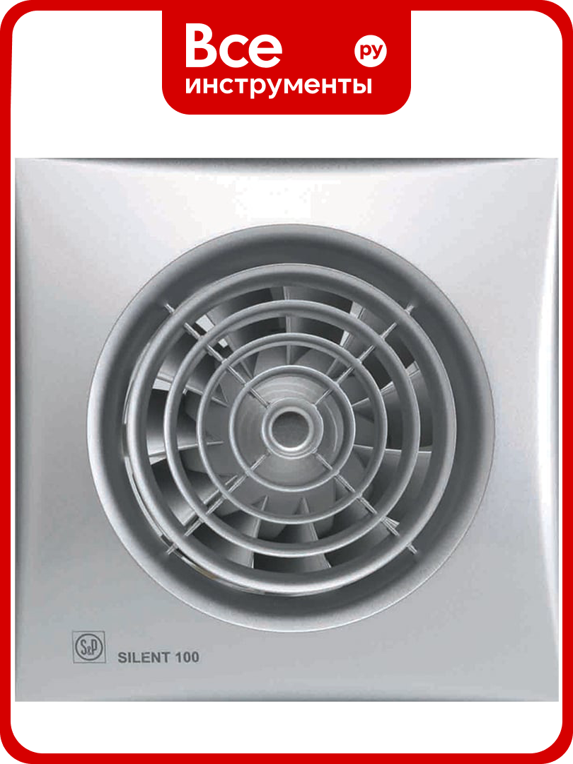 Вентилятор Soler&Palau SILENT-100 CZ SILVER RE 03-0103-105, для использования в ванных