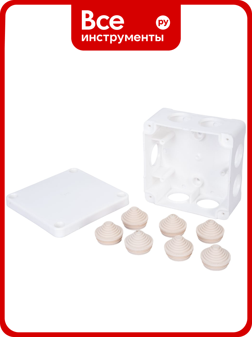 Разветвительная коробка SVET КЭМ 7‑16‑7 EV0300‑0015, квадратная с крышкой, IP44 защита, коробка с клеммником