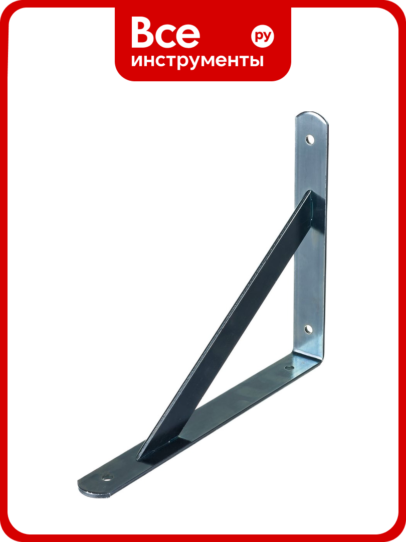 Усиленный, STAYER, уголок-кронштейн STAYER MASTER 250х200х30х4мм 37421-5, оцинкованной стали