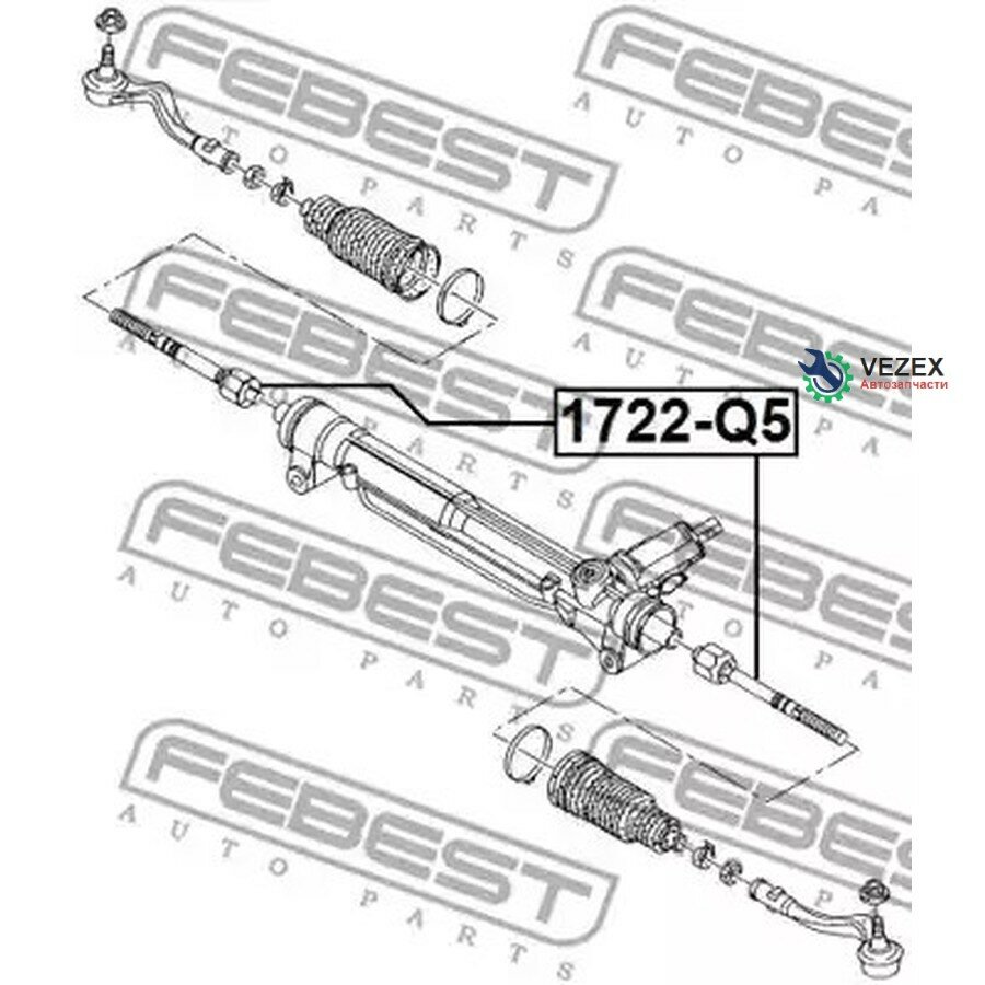 FEBEST 1722-Q5 Тяга рулевая 1722-Q5
