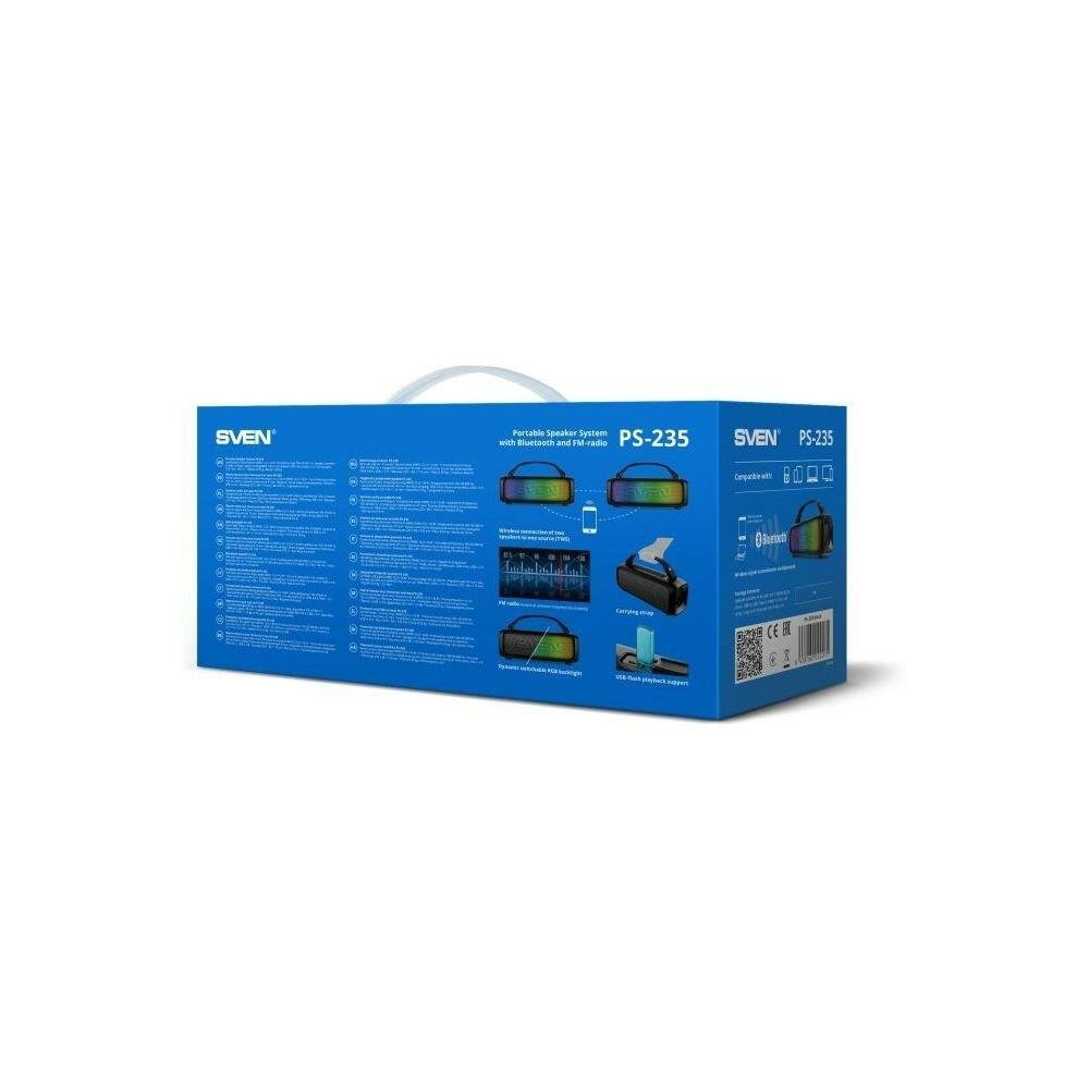 Колонка порт. Sven PS-235 черный 12W 2.0 BT 1500mAh (SV-022075)