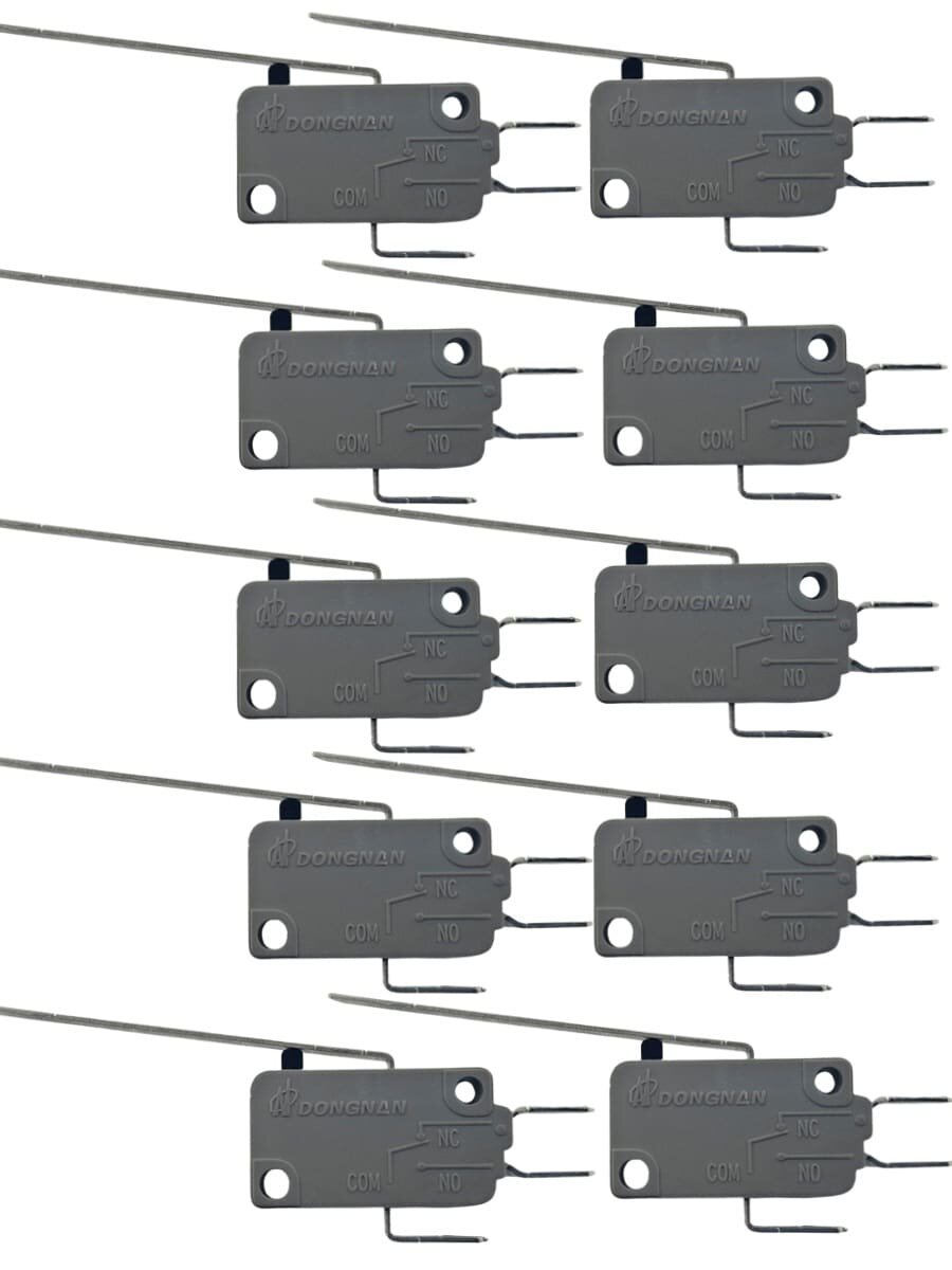 Микропереключатель 10 шт. Dongnan KW3A-16Z2-A200 3-х контактный 16(4)A 250V с рычагом 51мм