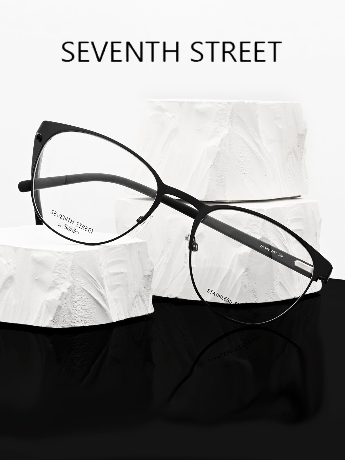 Оправа для очков Seventh Street 7A 146 003 пол Женский форма оправы Клабмастер (Clubmaster) цвет оправы Чёрный