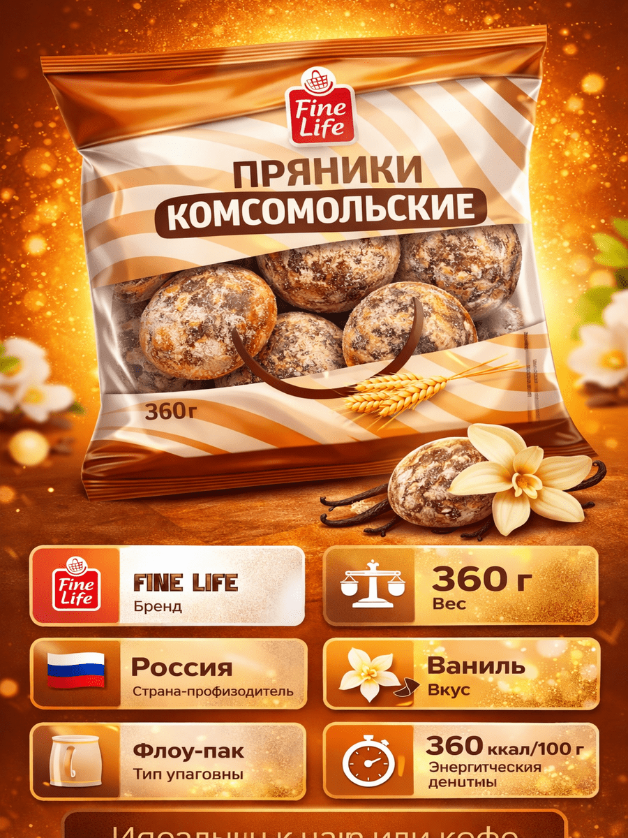 Fine Life Пряники комсомольские, 360г