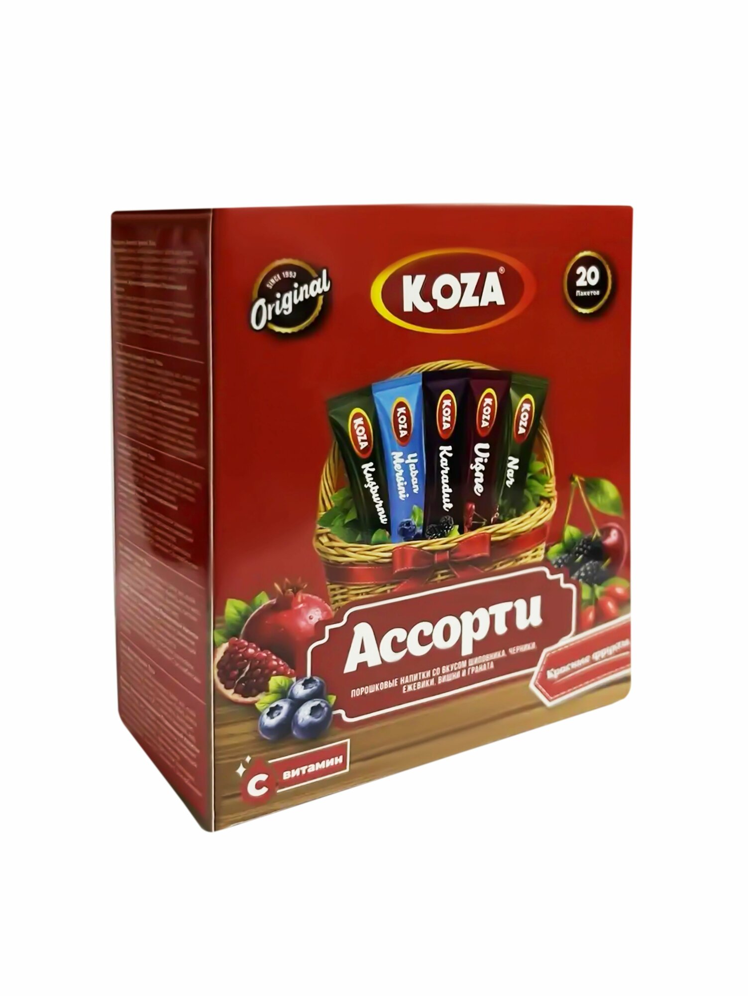 Быстрорастворимый чайный напиток "Красные фрукты", "Koza", Kirmiz Meyveler, (20шт) 30гр. Турция