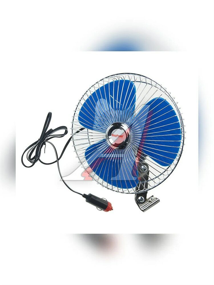 Вентилятор в салон 24V 8" на кронштейне (с решеткой металл) 21см MEGAPOWER