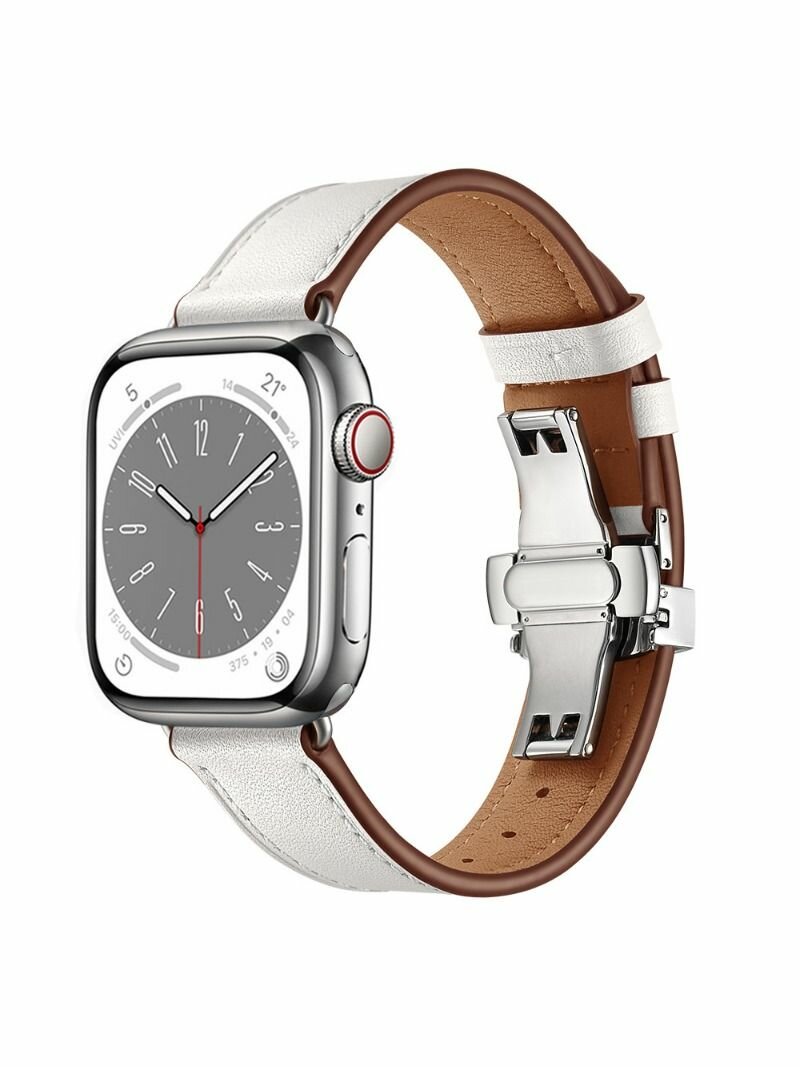 Подходит для Apple Iwatch с кожаным ремешком Apple Watch11/10/9/ Ремешок с пряжкой-бабочкой SE