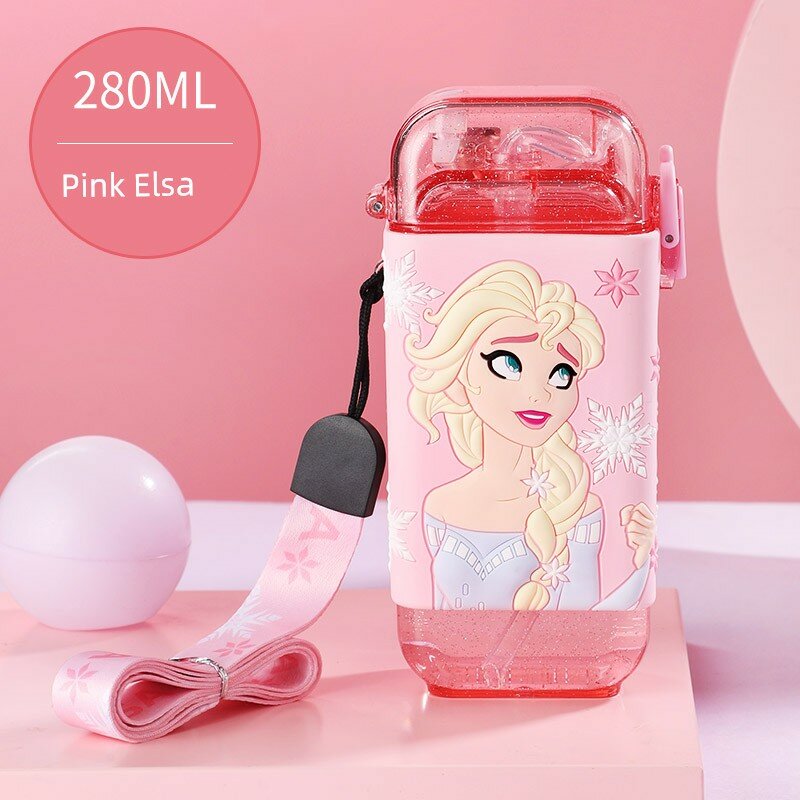 Детский стаканчик с соплом Disney Princess ледяной фиолетовый 280 мл из пищевого силикона, непроливаемый, для малышей