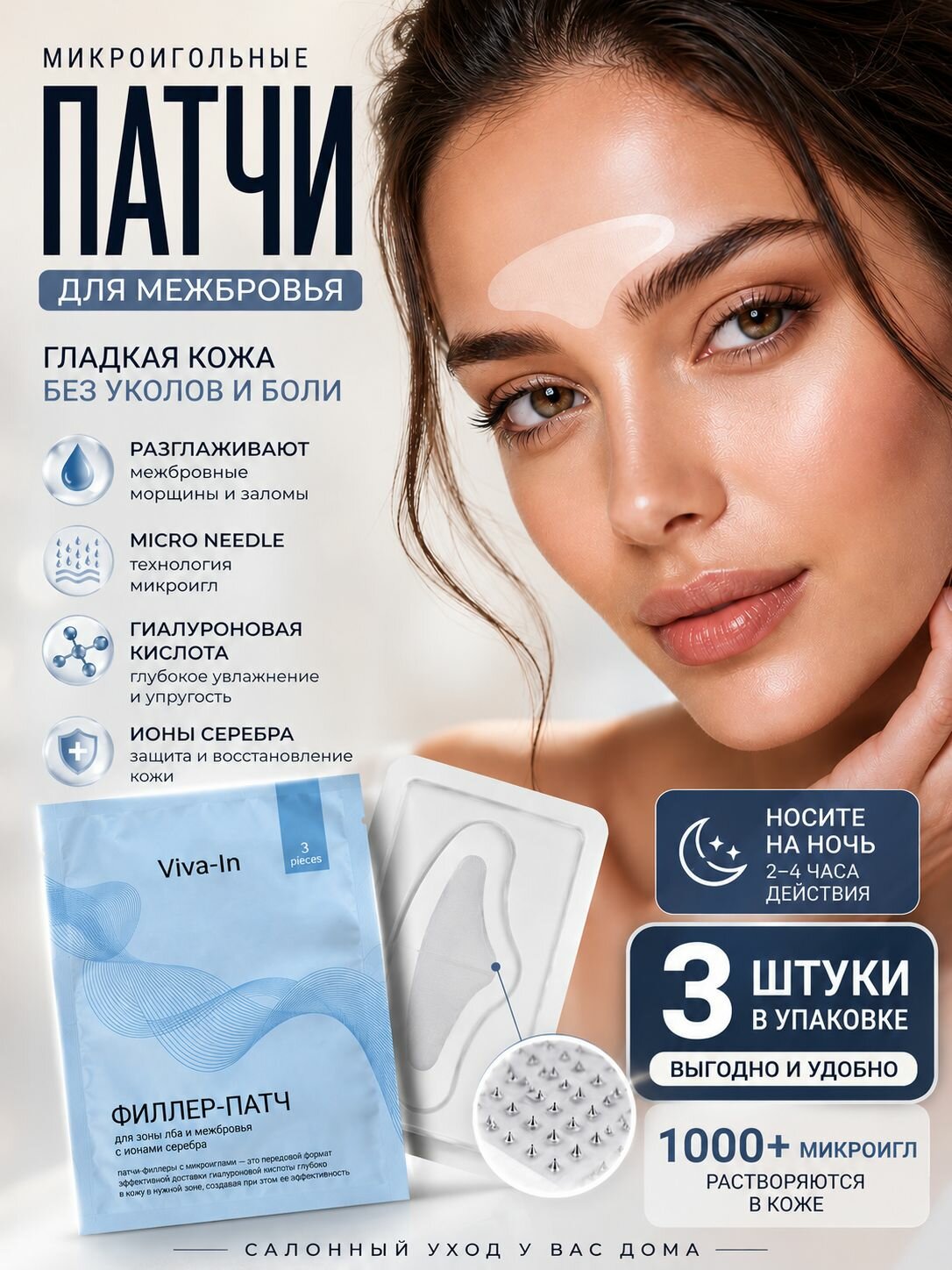 Патчи с микроиглами для межбровья