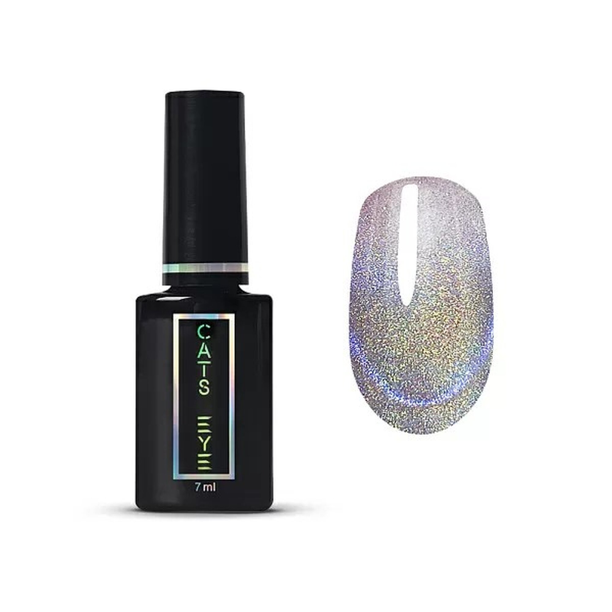 Гель-лак Runail Cat's eye CRYSTAL RAINBOW 9804, эффект кошачий глаз и хамелеон, серебристый, 7мл