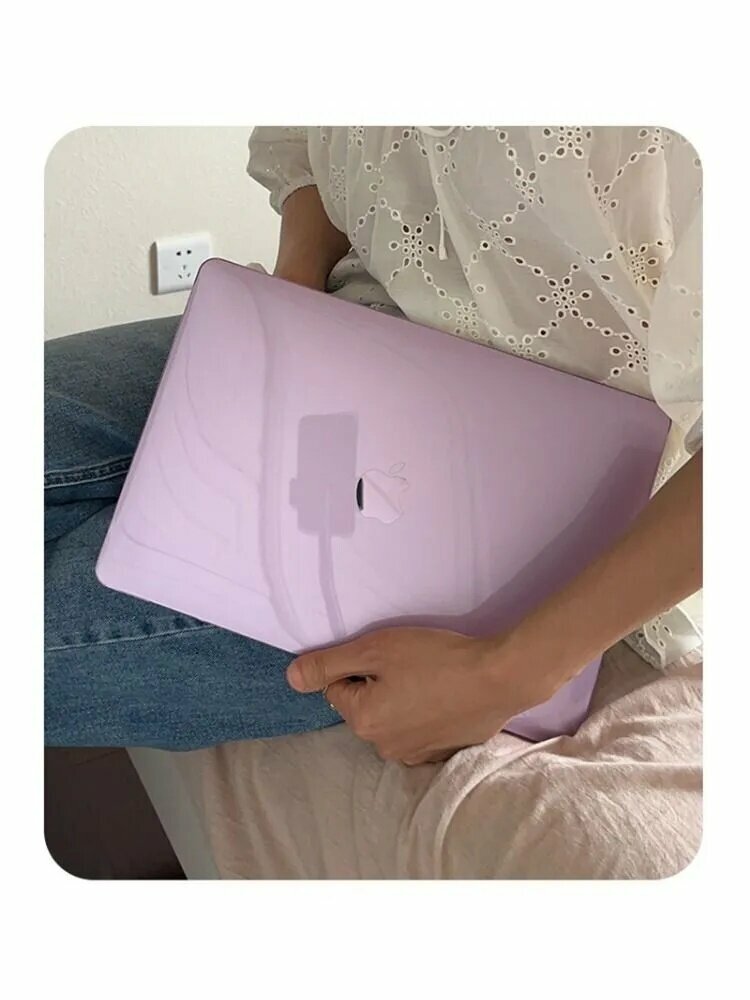 Чехол накладка для Macbook Air 13 M1 2020 2019 2018 прозрачный розовый фиолетовый Твердая оболочка