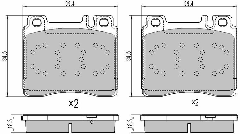 Колодки тормозные спереди SAT ST-A 002 420 26 20 Mercedes-Benz E-Class 84-95 / S-Class 91-99