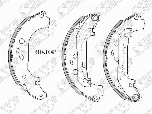 Колодки тормозные барабанные SAT ST-B3YH-26-38Z Ford Focus 04-11 / Mazda 3 03-09