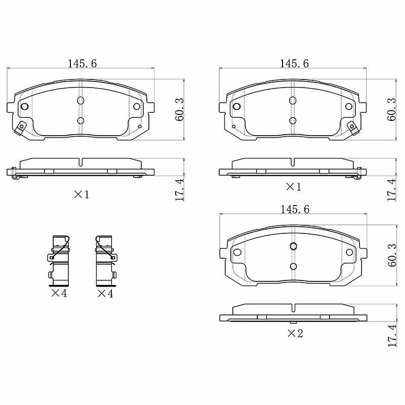 Колодки тормозные спереди SAT ST-28-0059 Hyundai Sonata 19-23 / Tucson 21-