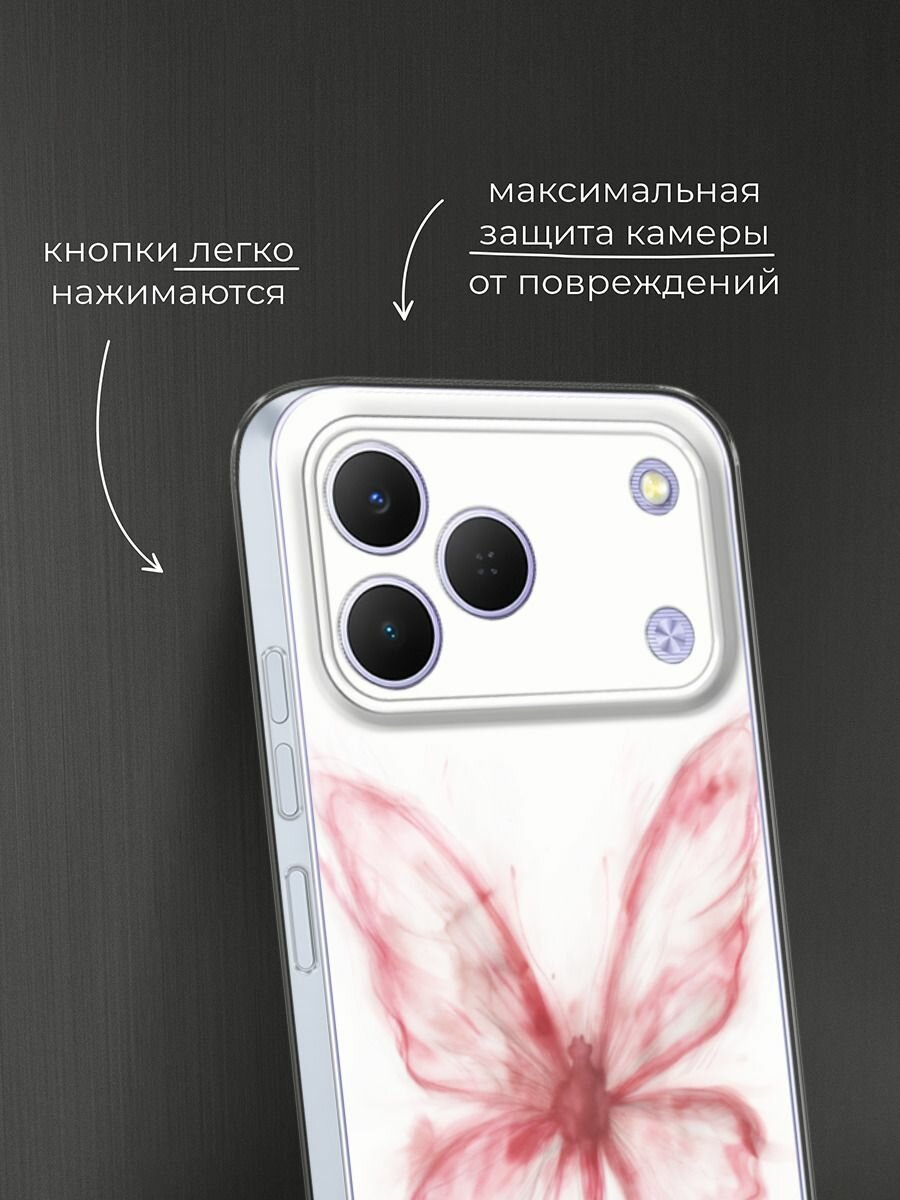 Чехол на Tecno Spark 50 / Текно Спарк 50 с принтом Бабочка в дымке — фото 1
