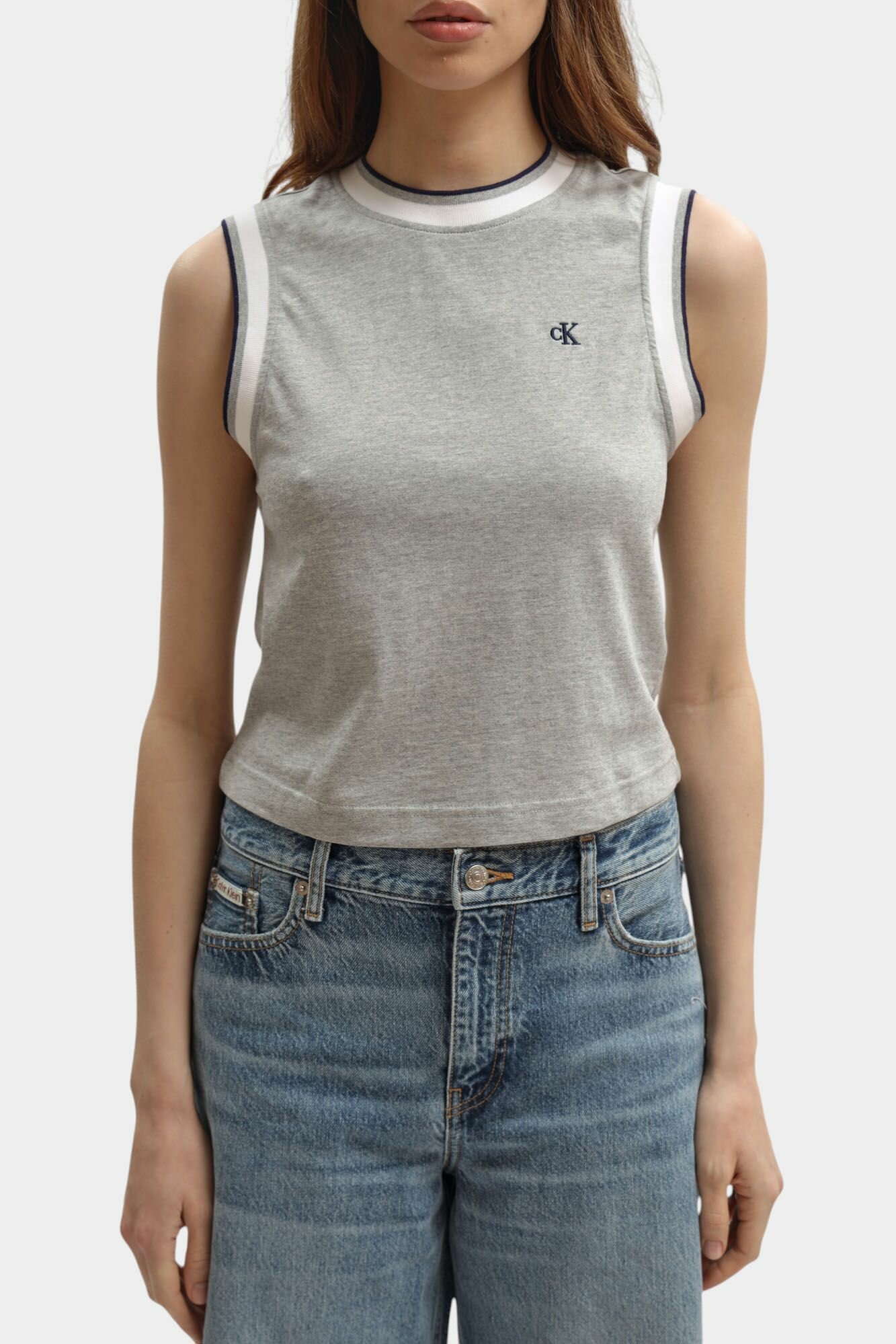 Майка Calvin Klein Jeans, размер XS, серый — фото 1