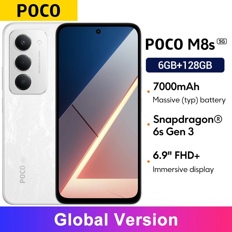 Смартфон Poco M8s 5G, 6/128ГБ, global