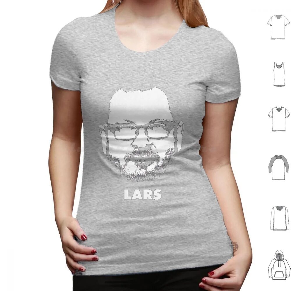 Футболка с принтом Lars Von Trier, серая, XL