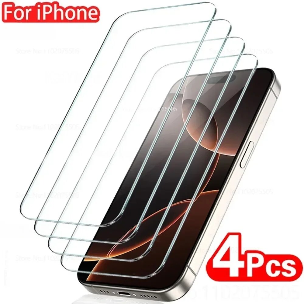 4 шт. ультра прозрачное закаленное стекло для IPhone 17 16 15 Pro Max 17 Air 16E iPhone17 Про