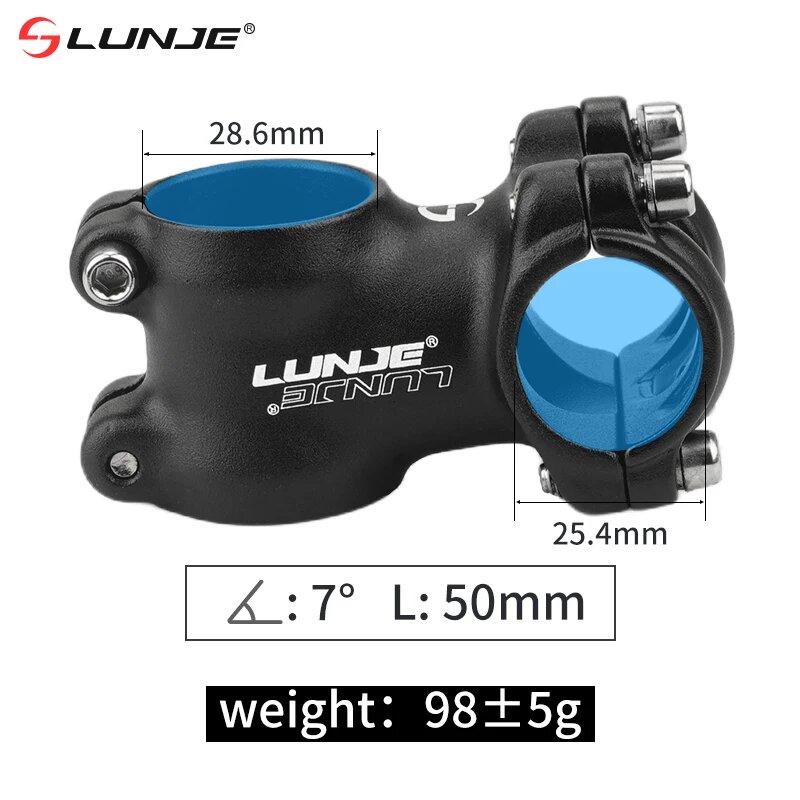 LUNJE Вынос руля MTB 25.4x50mm, 7°, 98g