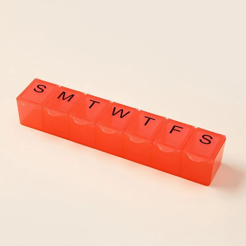 Мини-органайзер для таблеток на 7 дней, красный