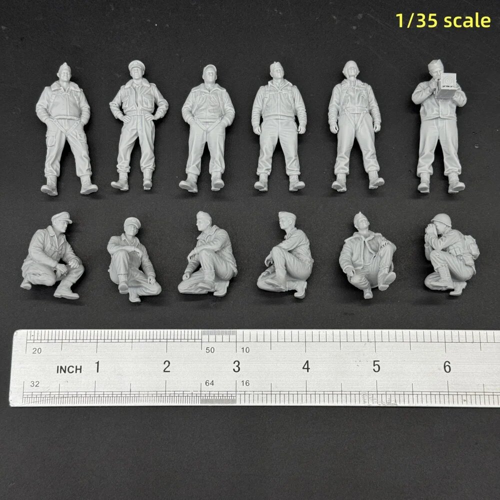 1/35 Фигурки солдат из смолы, 12 шт