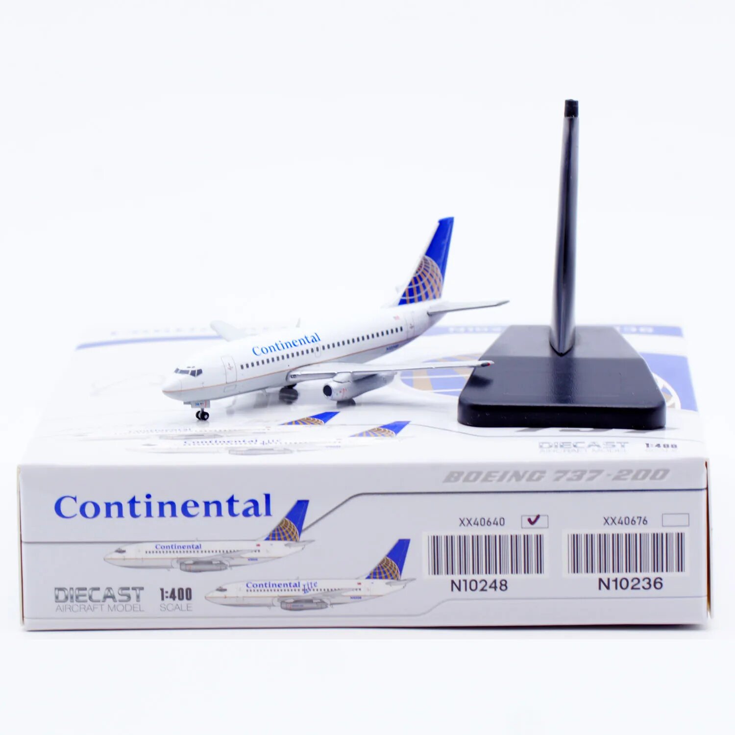 Коллекционная модель самолета JC Wings Boeing 737-200 Continental Airlines 1:400