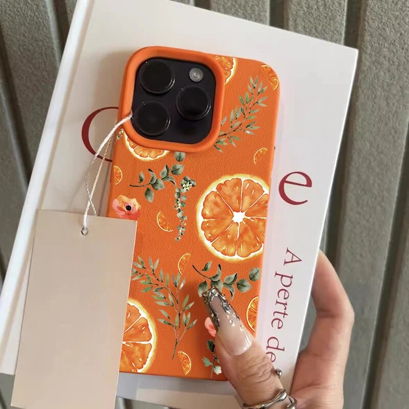 Летний чехол для телефона с узором «Апельсины» для iPhone 17 Pro Max, 16, 15, 14, Айфон 15 Про, 4