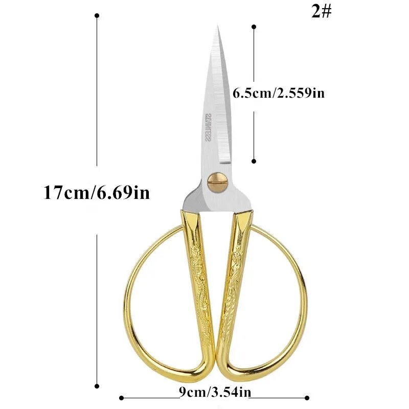 Золотые ножницы портновские 17см, Scissors Type 2