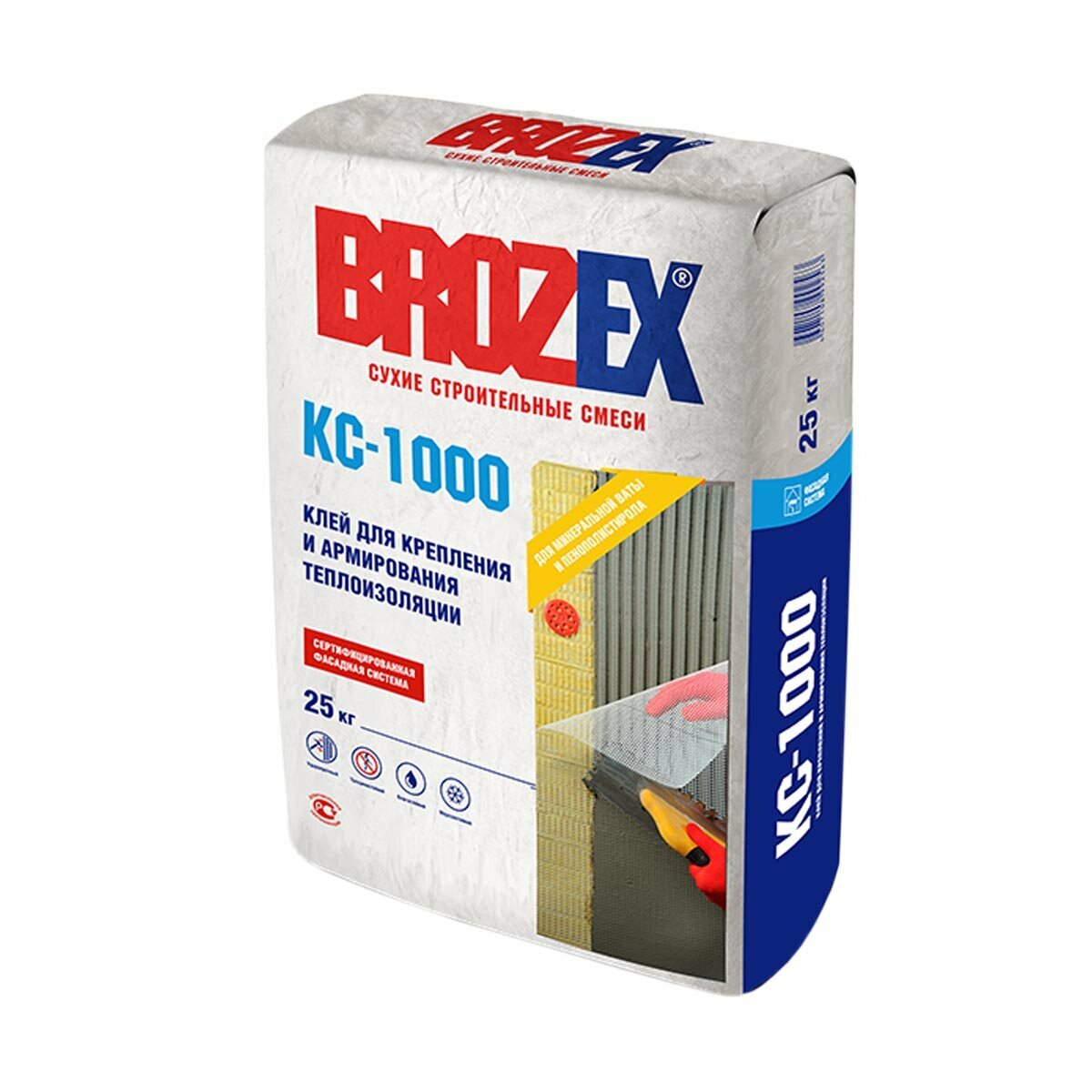Клей для приклеивания и армирования теплоизоляции КС - 1000 25,0 кг BROZEX