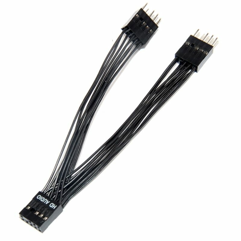 USB Y-разветвитель 9Pin 1 Female на 2 Male для материнской платы, Черный