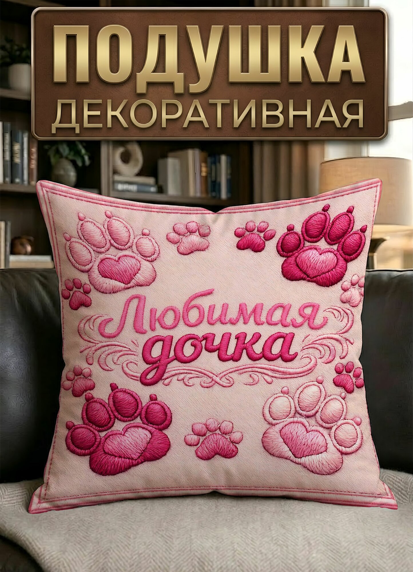 Подушка декоративная Лапки Любимая дочка